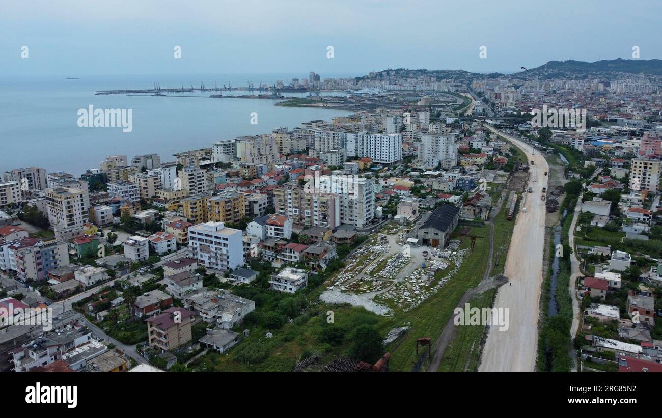 Drone view of the reconstruction works on the Albanian railway network ...