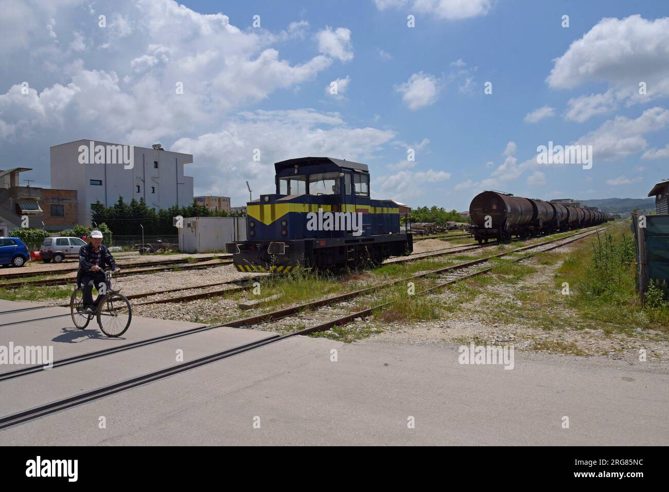 Albrail oil train being assembled in sidings at Fier, for the trip to ...