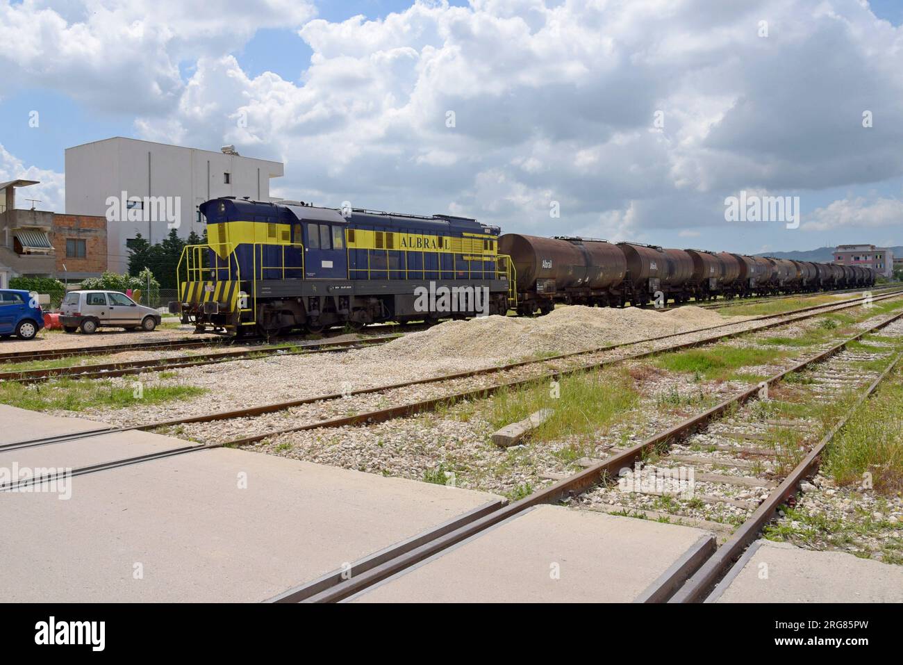 Albrail oil train being assembled in sidings at Fier, for the trip to ...