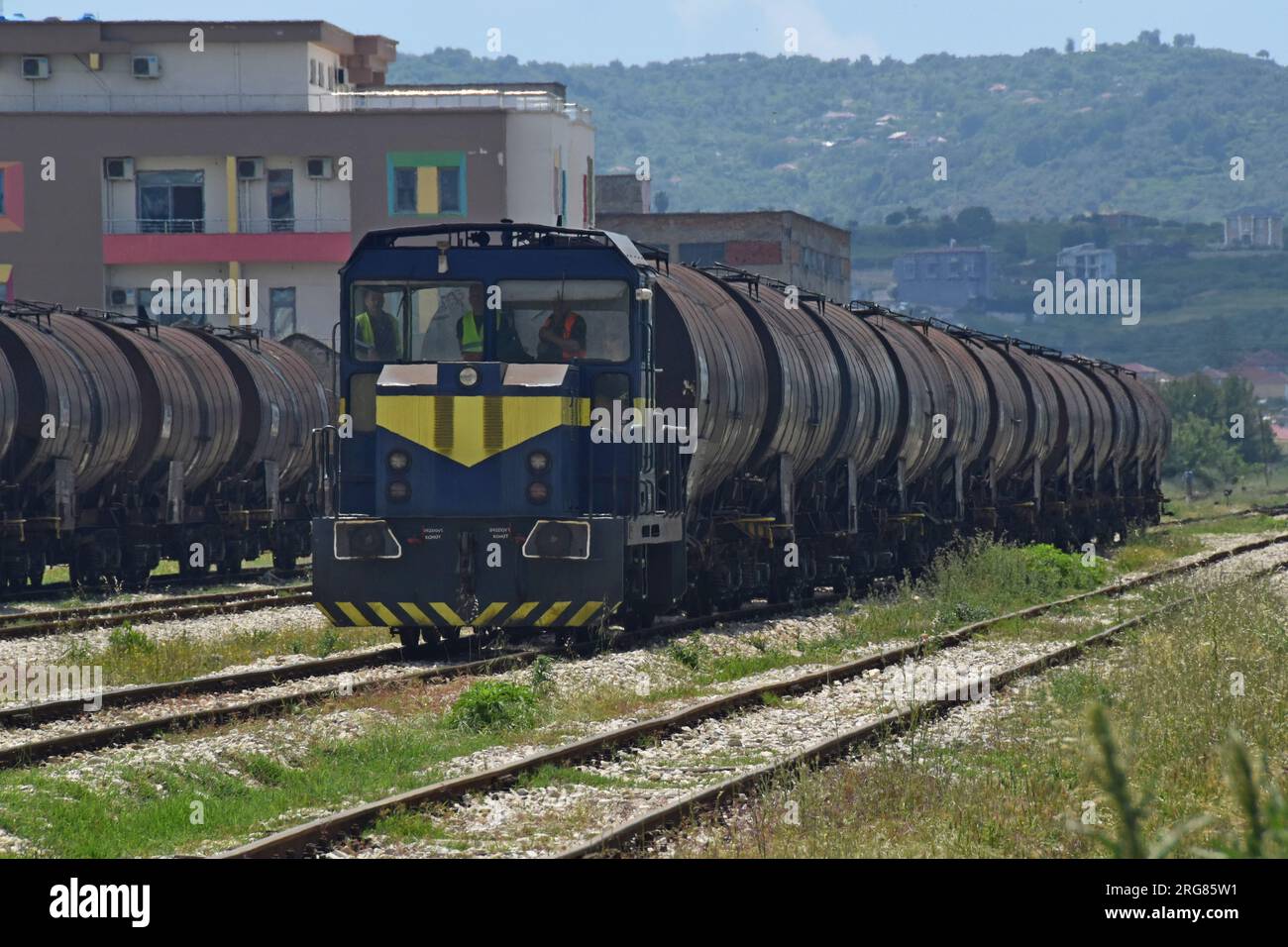 Albrail oil train being assembled in sidings at Fier, for the trip to ...