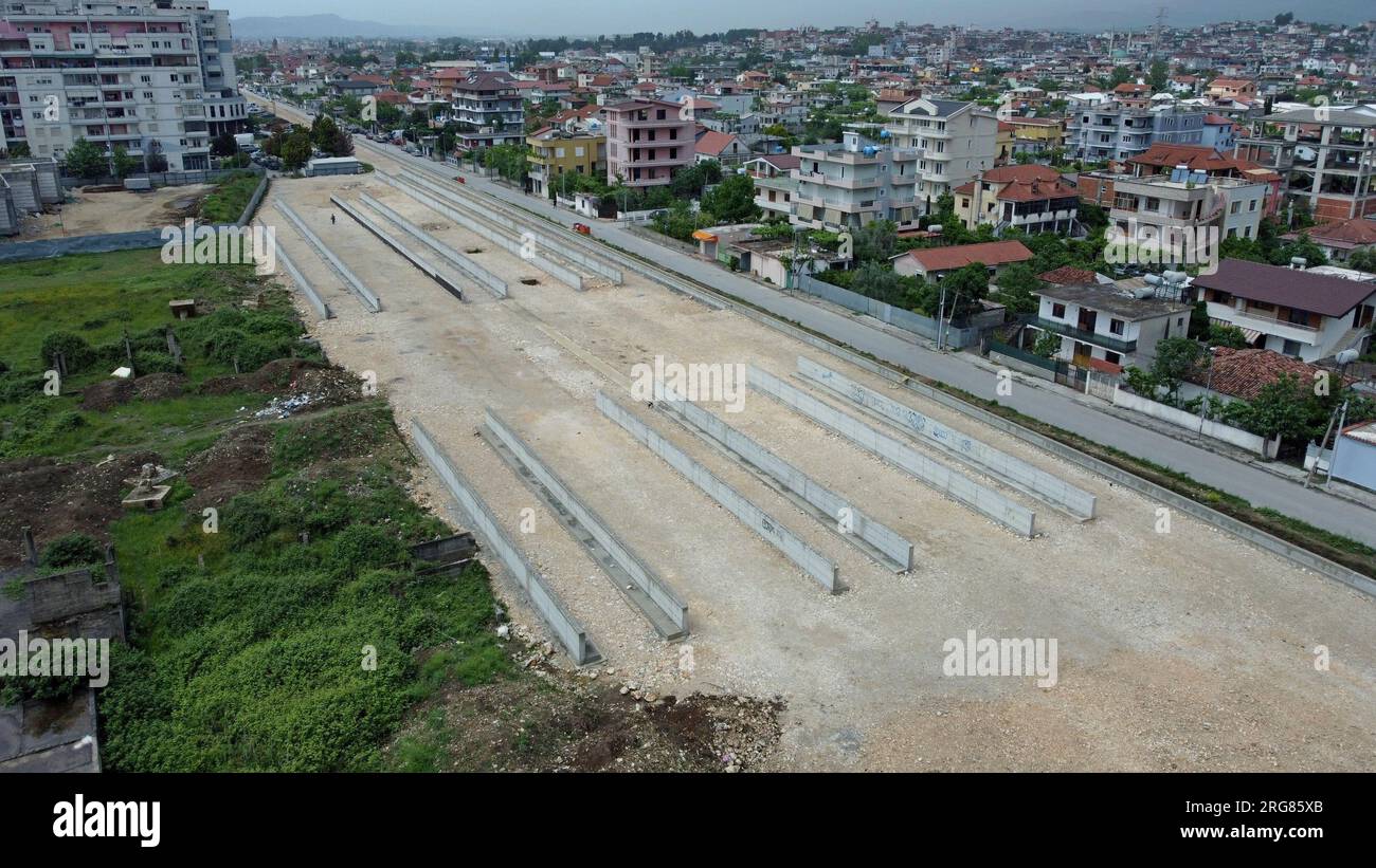 Platform foundations for the new railway station and transport hub in ...