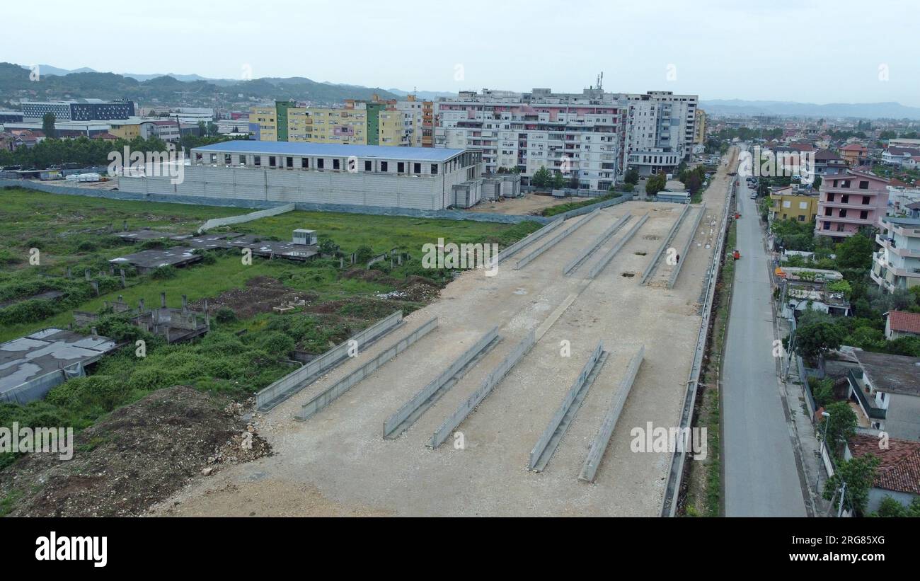 Platform foundations for the new railway station and transport hub in ...