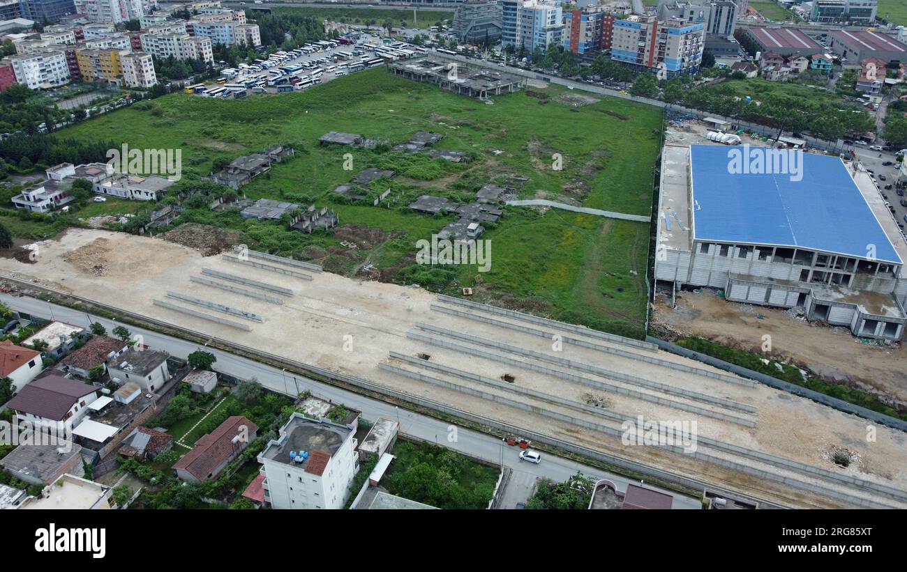 Platform foundations for the new railway station and transport hub in ...