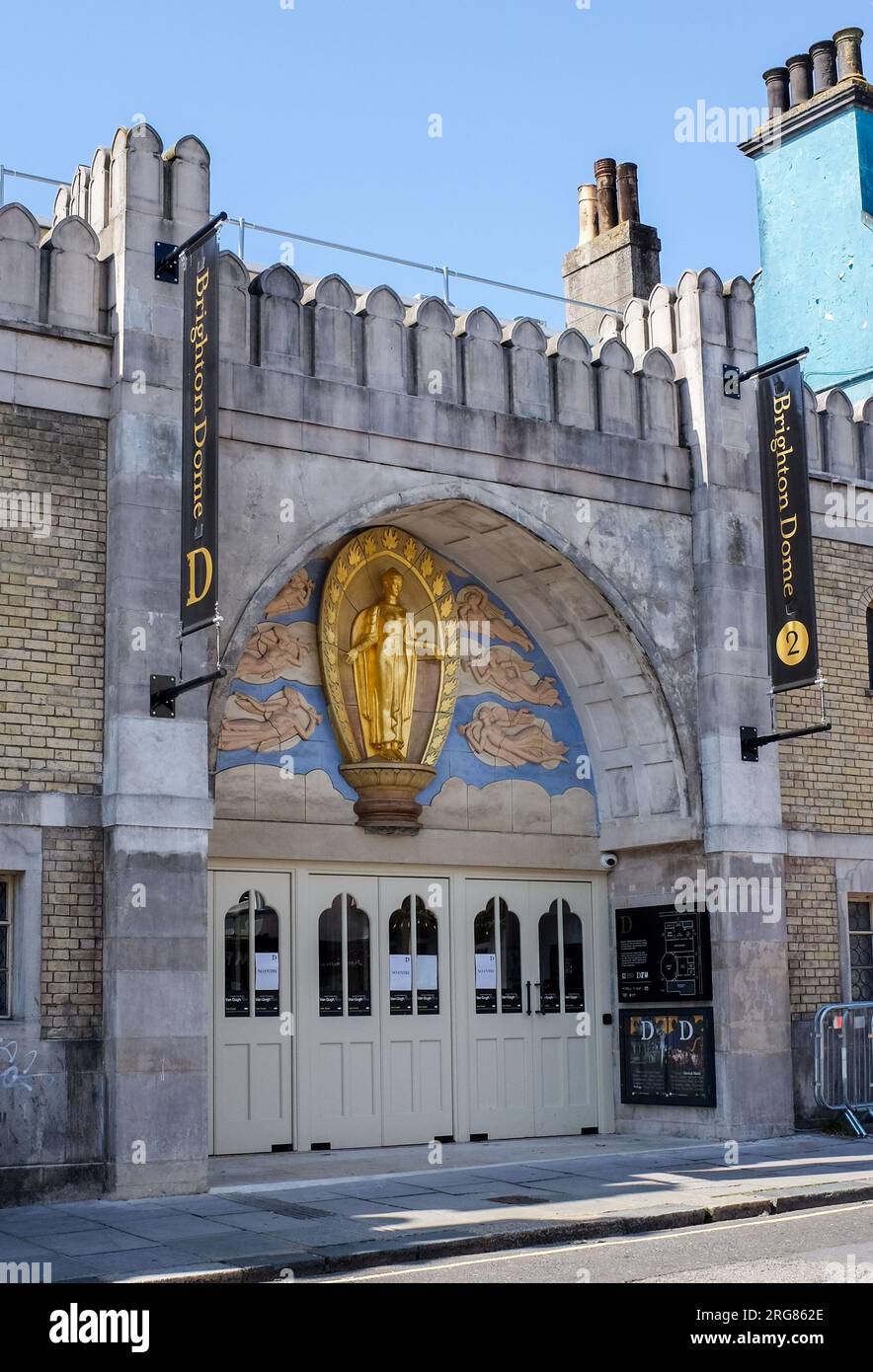 Ornate entrance to Brighton Dome & Corn Exchange in Church Street ...