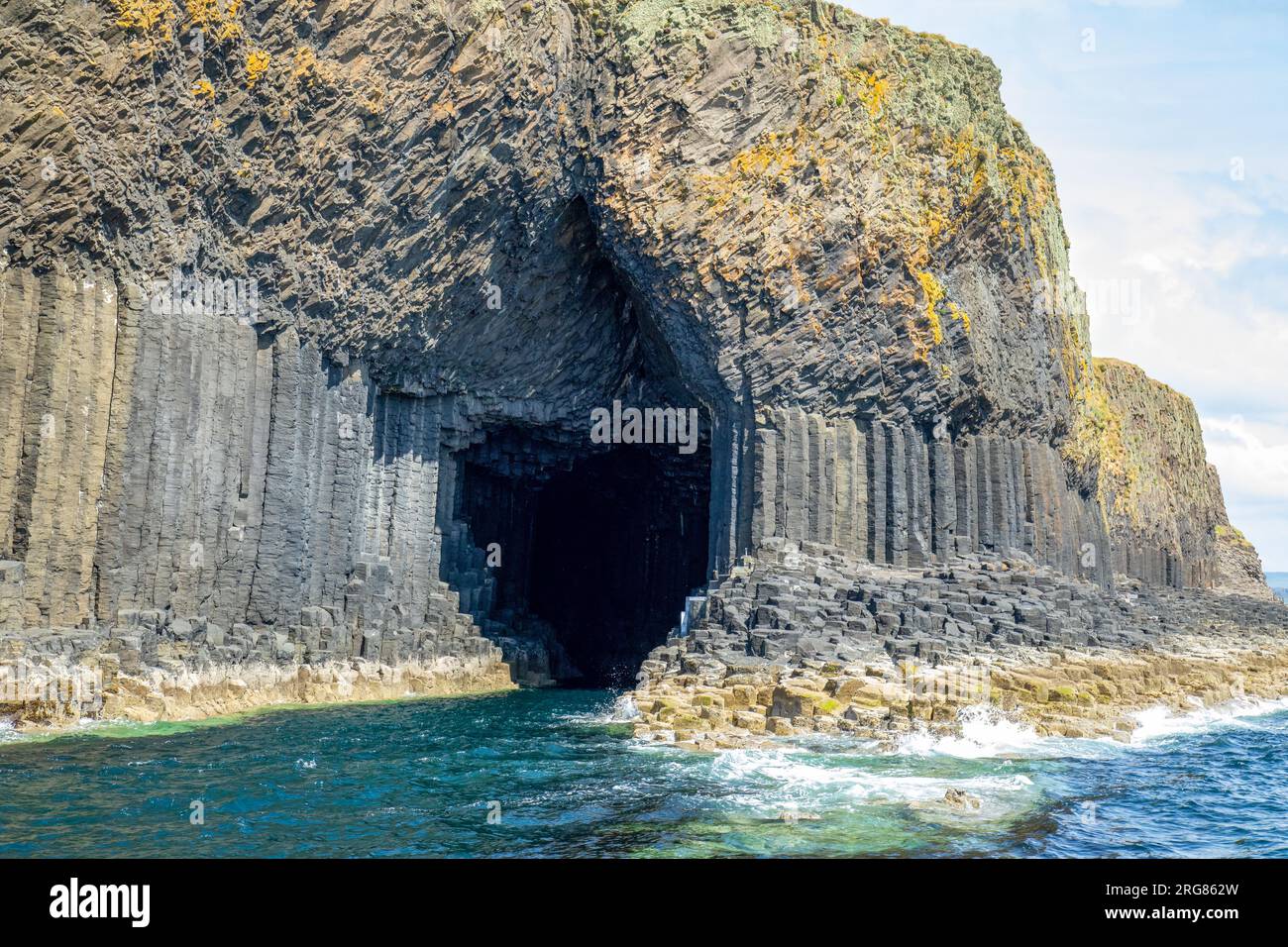 Fingal's Cave, a sea cave on the uninhabited island of Staffa in the ...