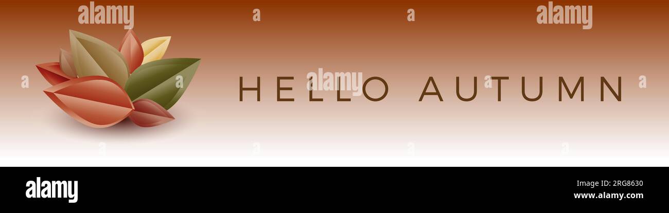 Autumn drawing banner. Dead leaves falling. Vector illustration for ...