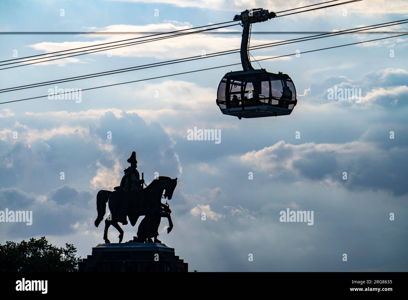 The monument to Kaiser Wilhelm I at the Deutsches Eck, cabin of the ...