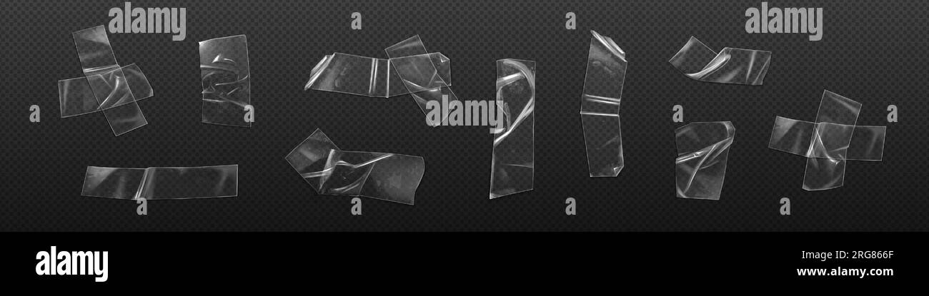 Plastic transparent duct tape paper sticker vector. Glue strip ...