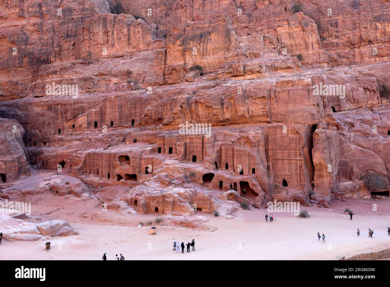 View of tombs along the Street of Facades, Petra city, UNESCO World ...