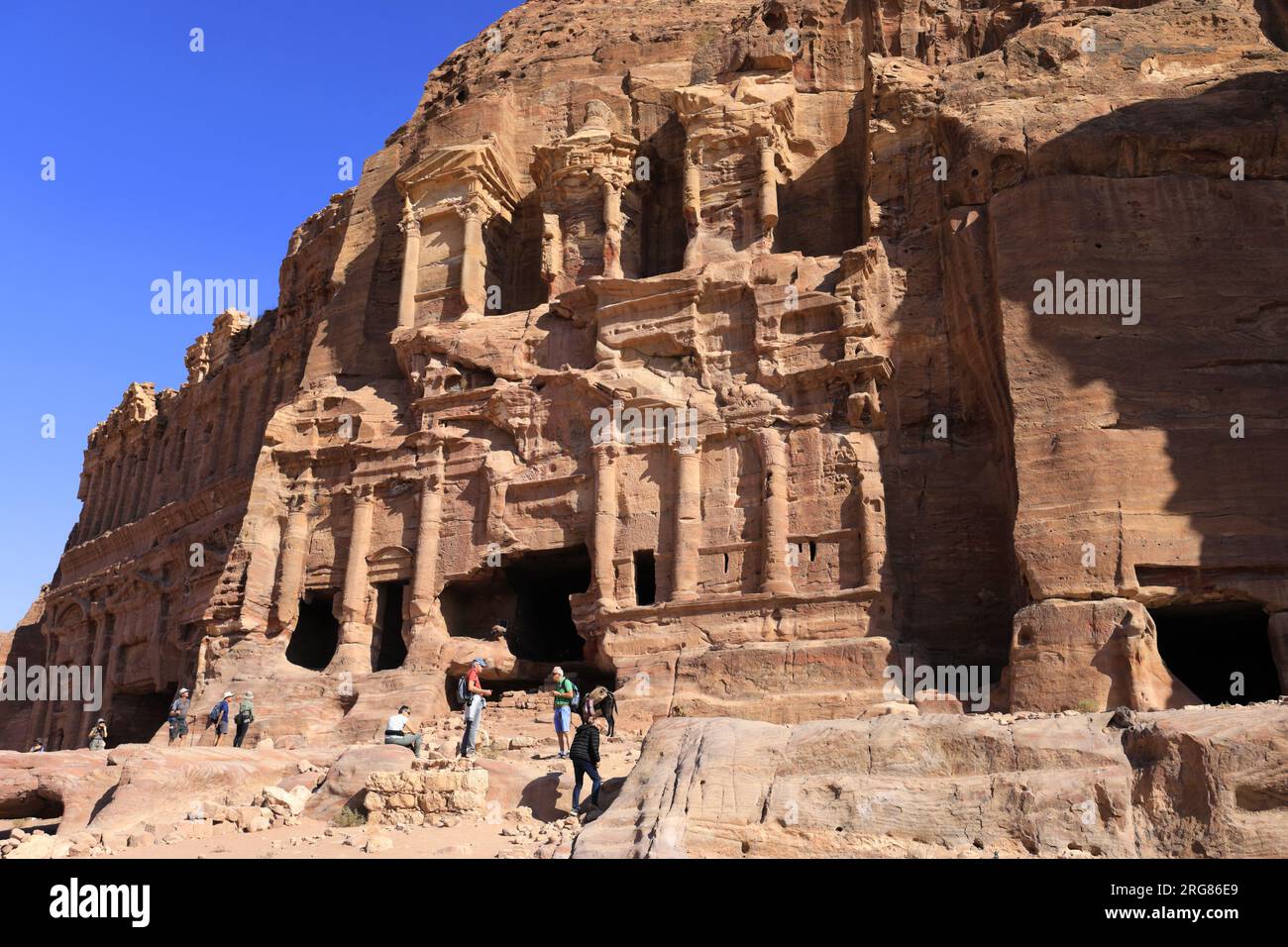 View of the Corinthian Tomb, Petra city, UNESCO World Heritage Site ...