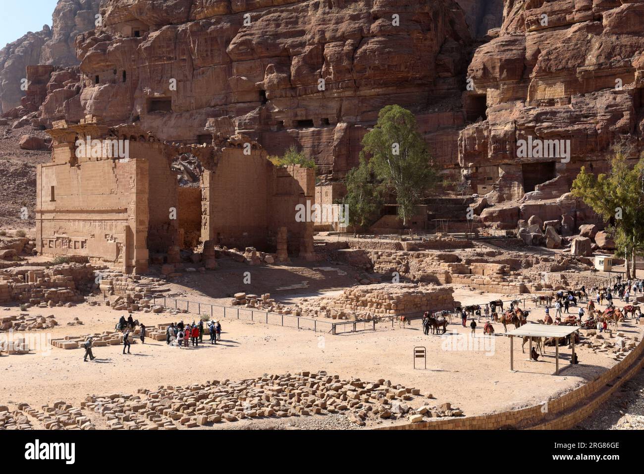 View of the Qasr al-Bint temple, Petra city, UNESCO World Heritage Site ...