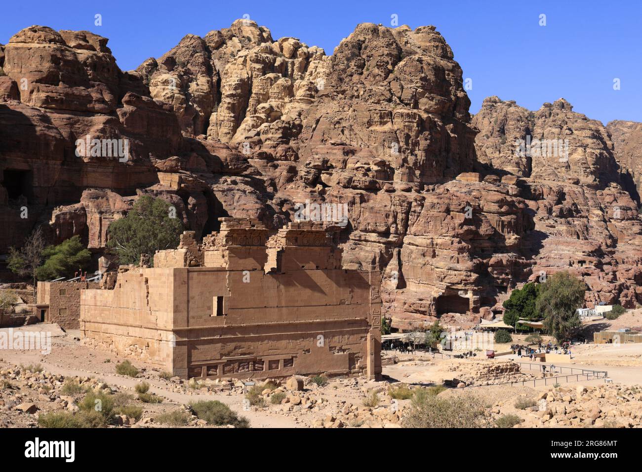 View of the Qasr al-Bint temple, Petra city, UNESCO World Heritage Site ...