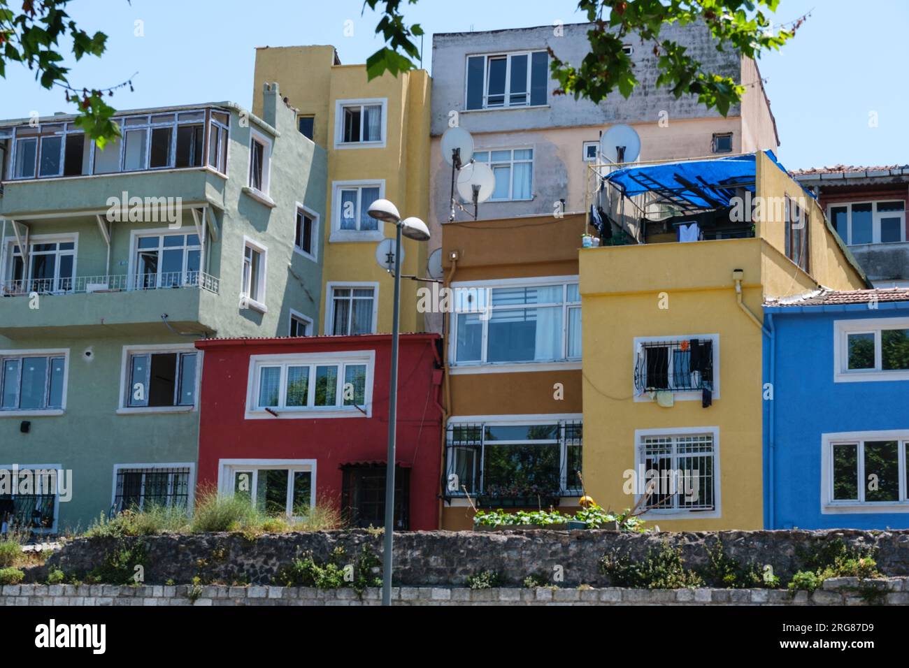 Istanbul, Turkey, Turkiye. Colorful Houses in Unkapani District Stock ...