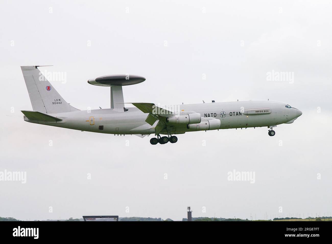 Boeing E-3A Sentry AWACS plane in service with NATO / OTAN. Landing at ...