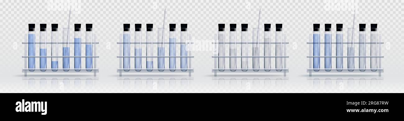 Realistic set of test tube racks isolated on transparent background ...