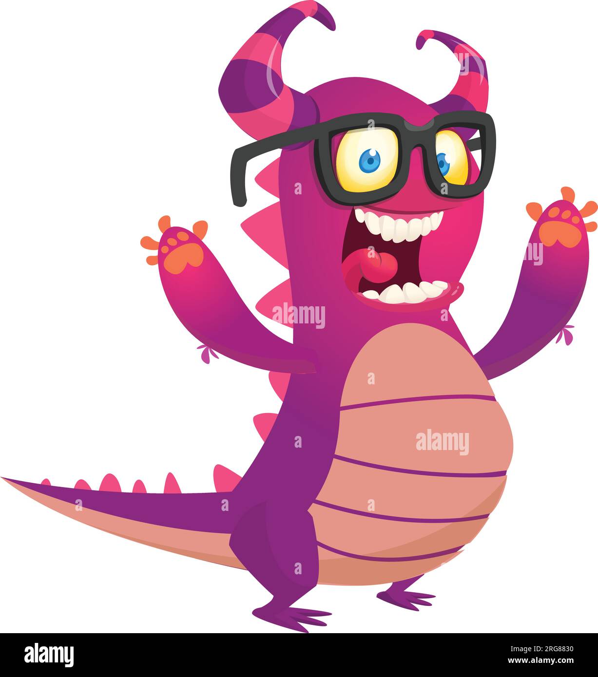 Funny cartoon monster creature. Halloween illustration Stock Vector ...