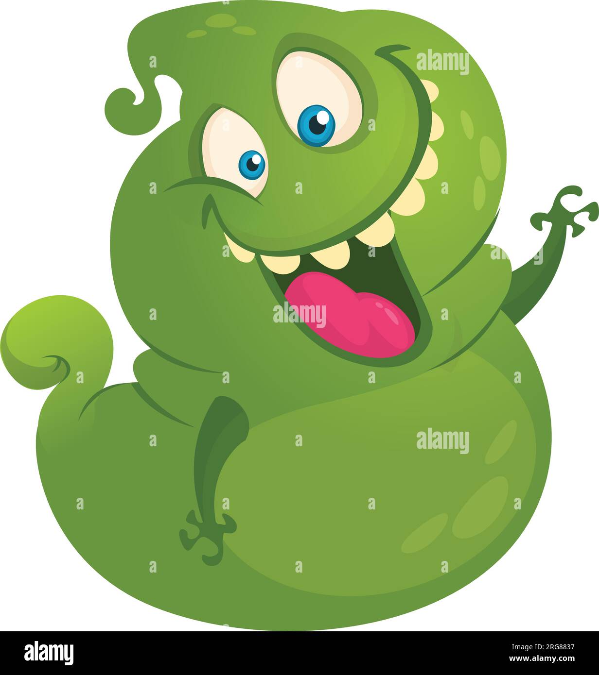 Funny cartoon flying monster design. Monster character illustration ...