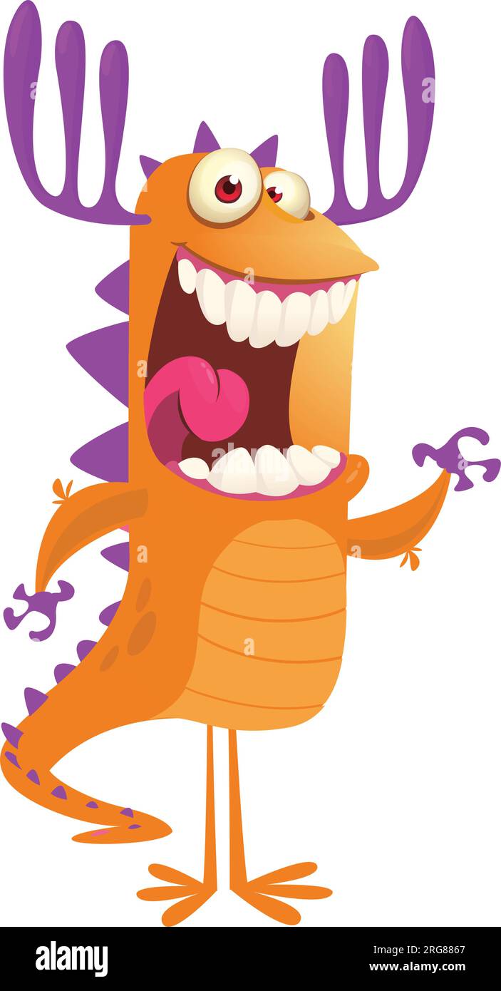Funny cartoon monster creature. Halloween illustration Stock Vector ...