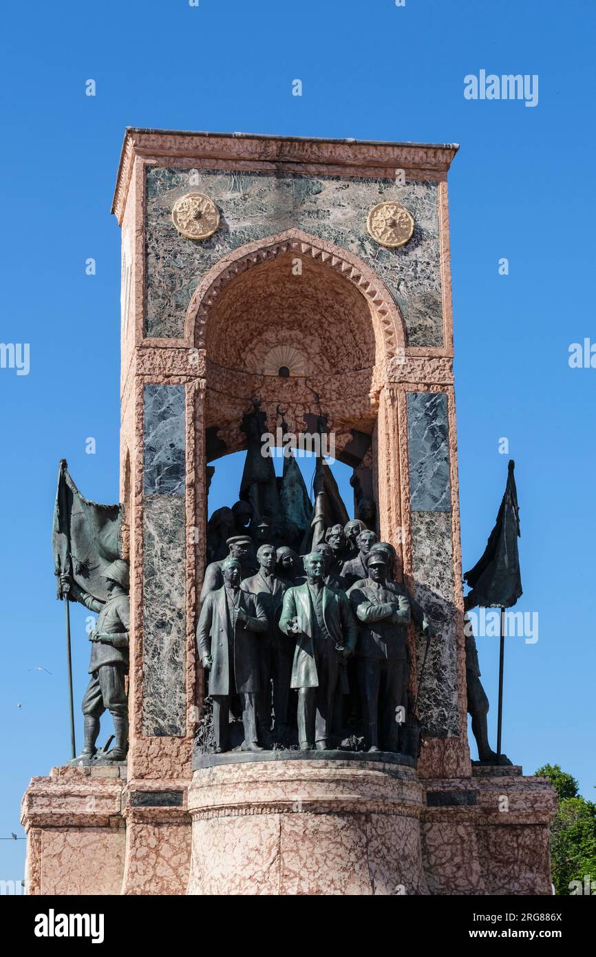 Istanbul, Turkey, Türkiye. Republic Monument in Taksim Square. Mustafa ...