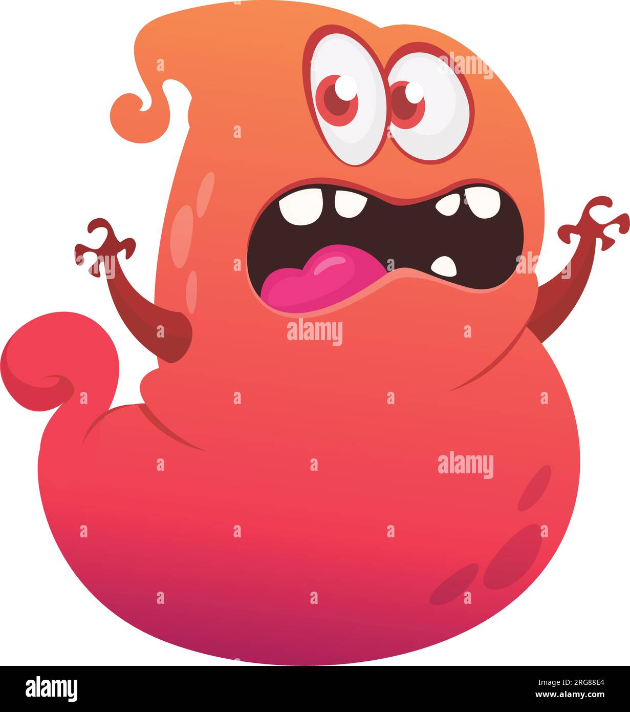 Funny cartoon flying monster design. Monster character illustration ...