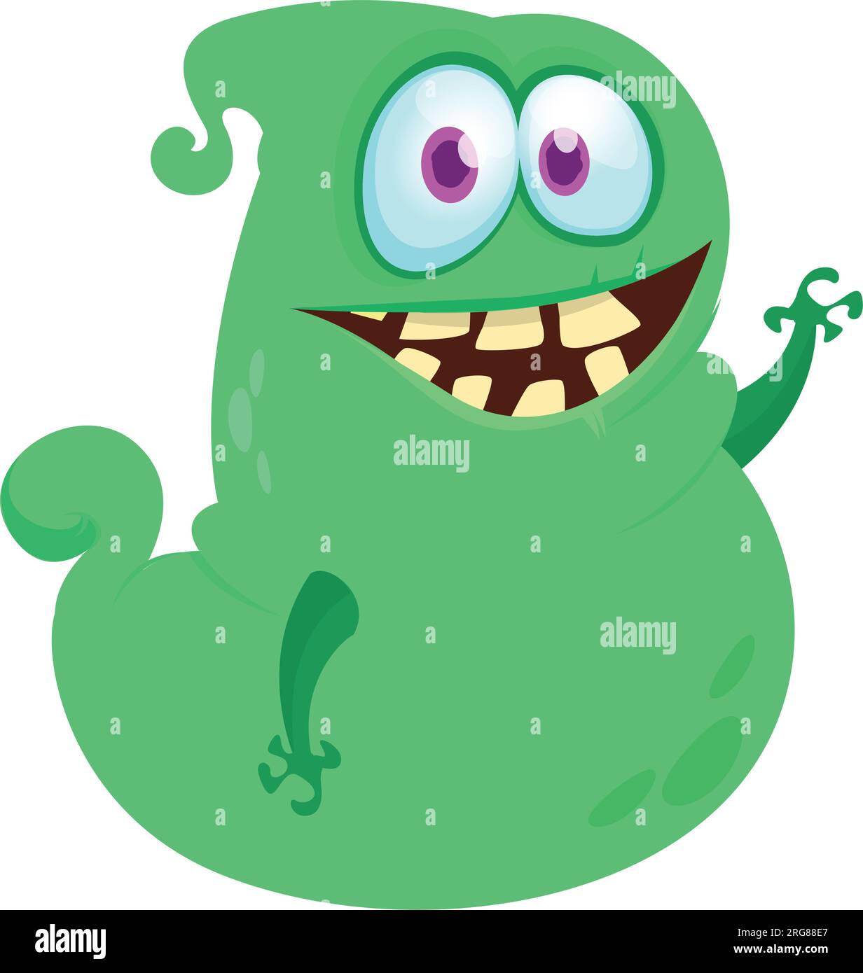 Funny cartoon flying monster design. Monster character illustration ...