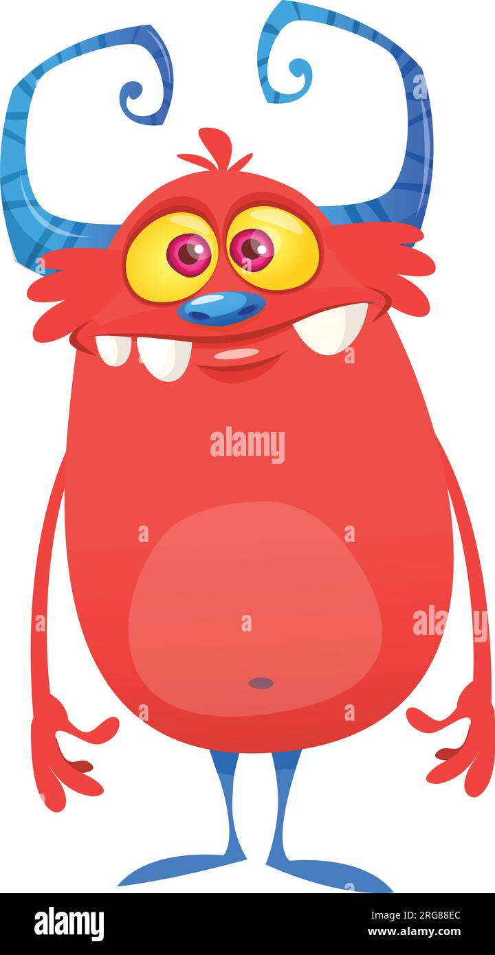 Funny cartoon monster creature. Halloween illustration Stock Vector ...
