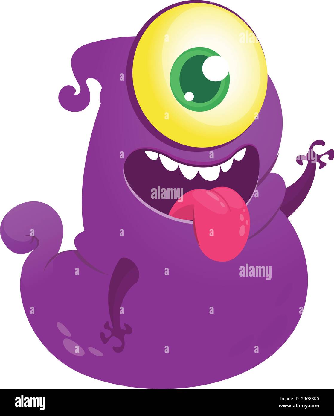 Funny cartoon flying monster design. Monster character illustration ...
