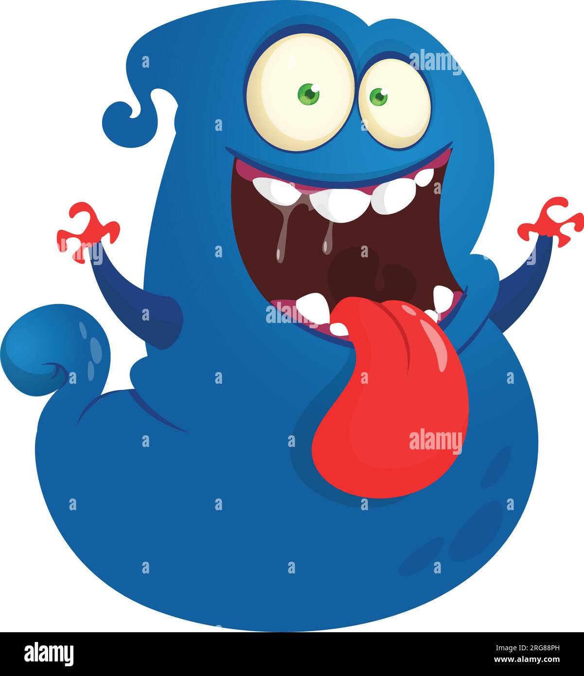 Funny cartoon flying monster design. Monster character illustration ...