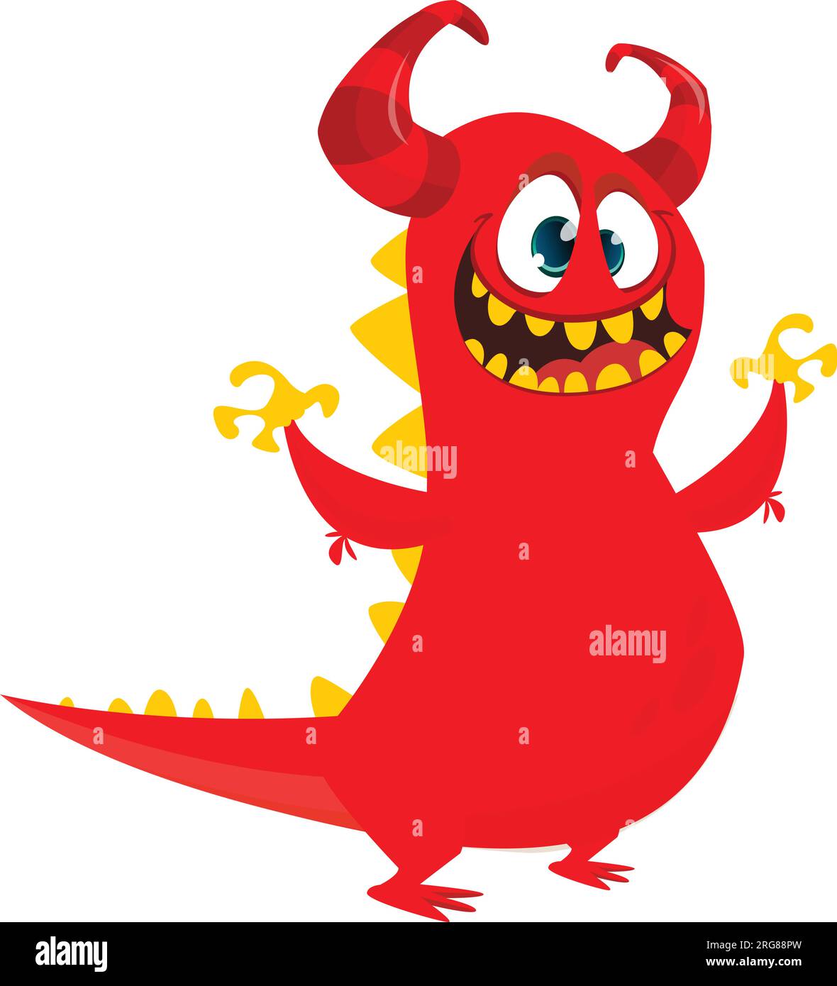 Funny cartoon monster design. Dragon illustration Stock Vector Image ...