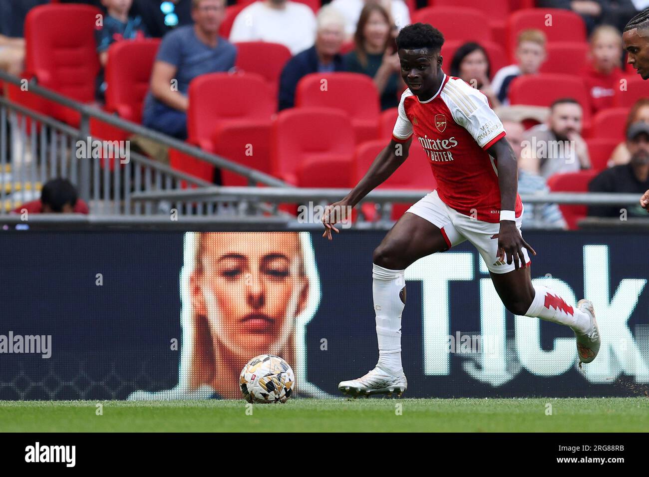 London, UK. 06th Aug, 2023. Bukayo Saka of Arsenal in action. FA ...