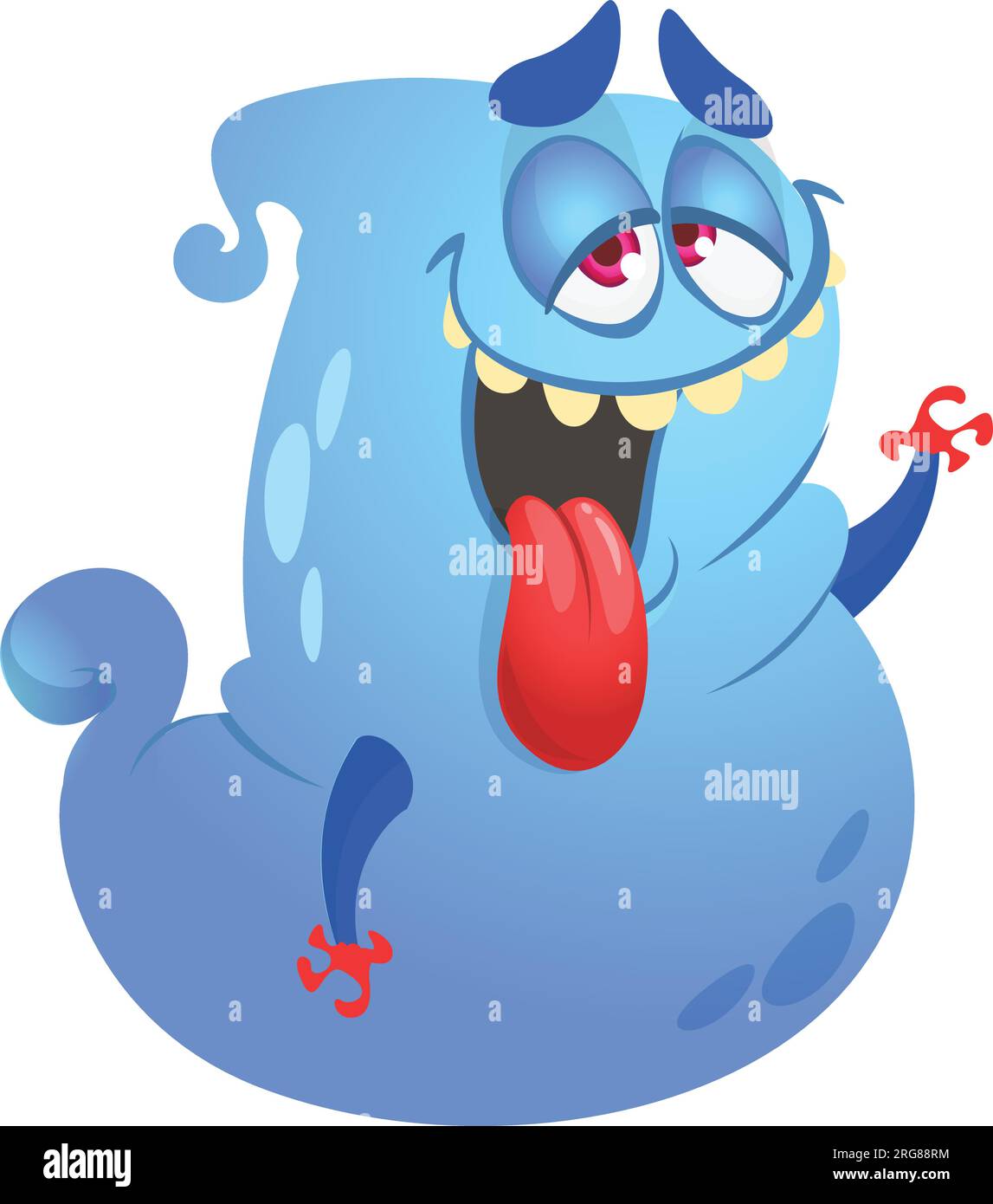 Funny cartoon flying monster design. Monster character illustration ...