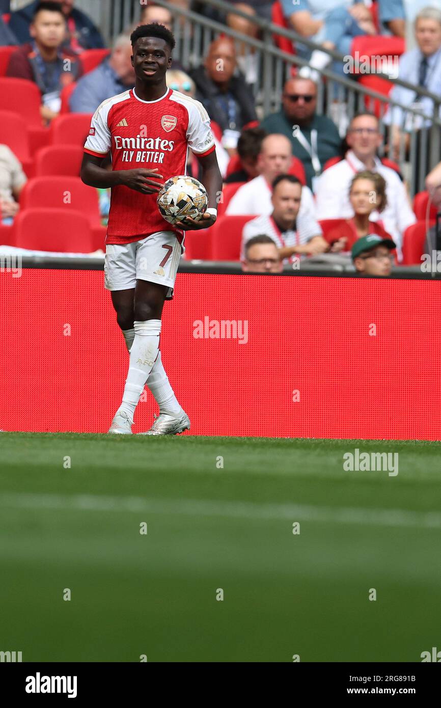 London, UK. 06th Aug, 2023. Bukayo Saka of Arsenal in action. FA ...