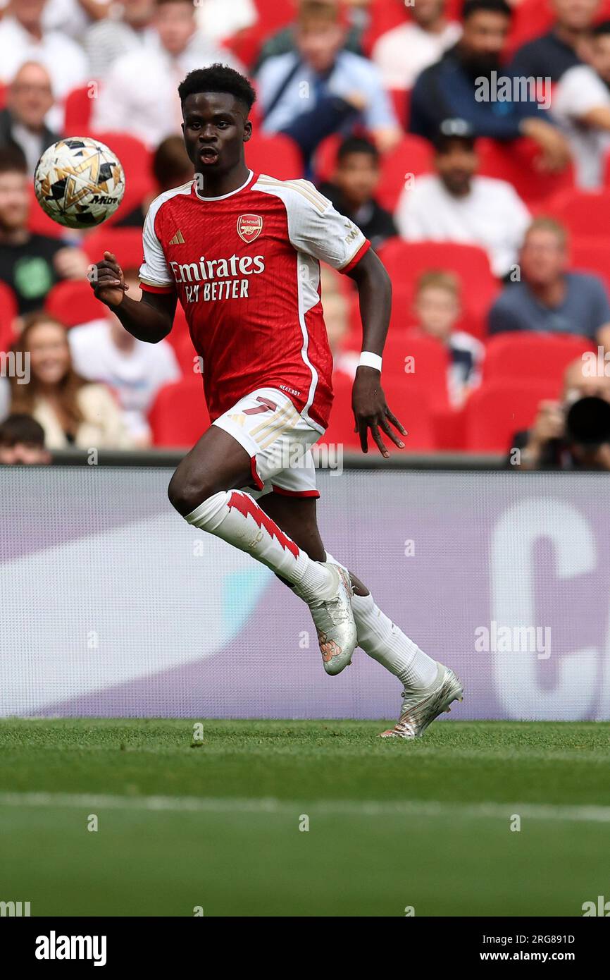 London, UK. 06th Aug, 2023. Bukayo Saka of Arsenal in action. FA ...