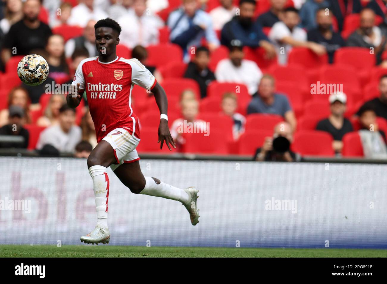 London, UK. 06th Aug, 2023. Bukayo Saka of Arsenal in action. FA ...