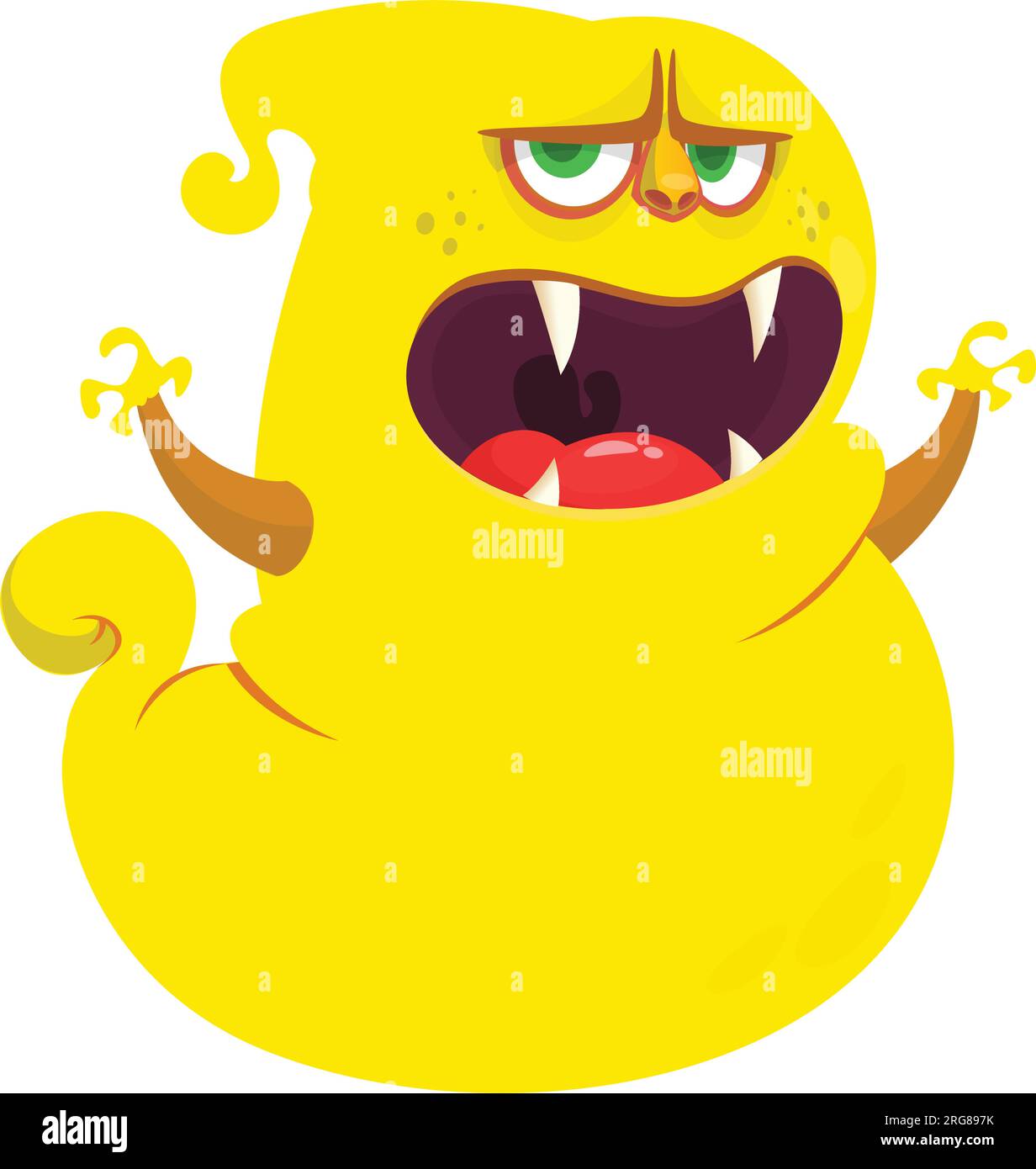 Funny cartoon flying monster design. Monster character illustration ...