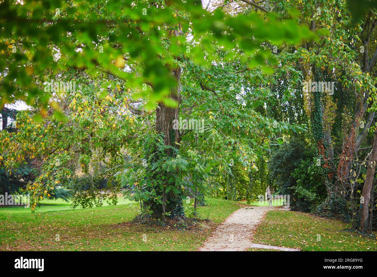 Beautiful park of Bagatelle in Paris, France on a beautiful fall day in ...