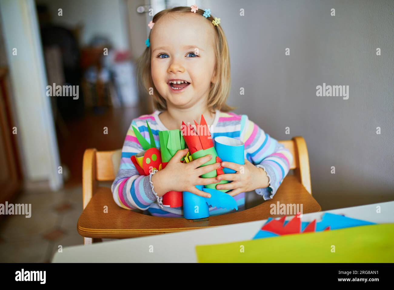 Making funny creatures from toilet paper roll tube and colorful paper ...