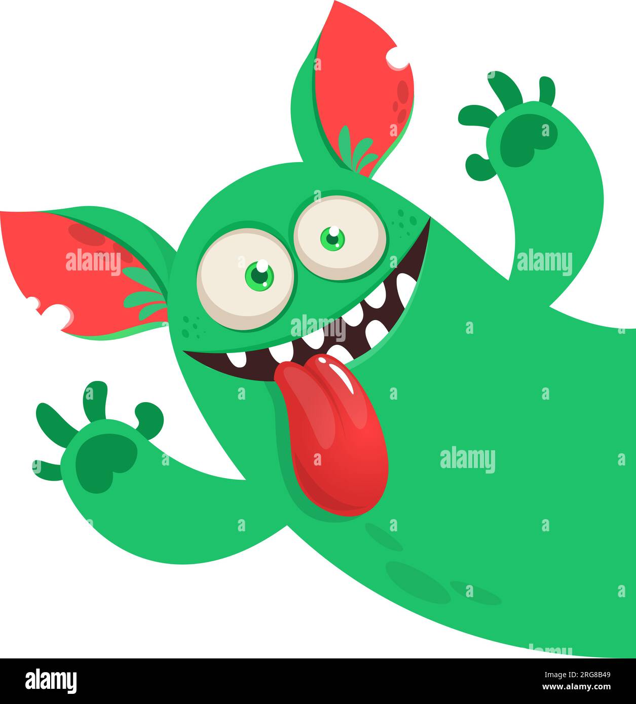 Funny cartoon monster character. Illustration of cute and happy alien ...