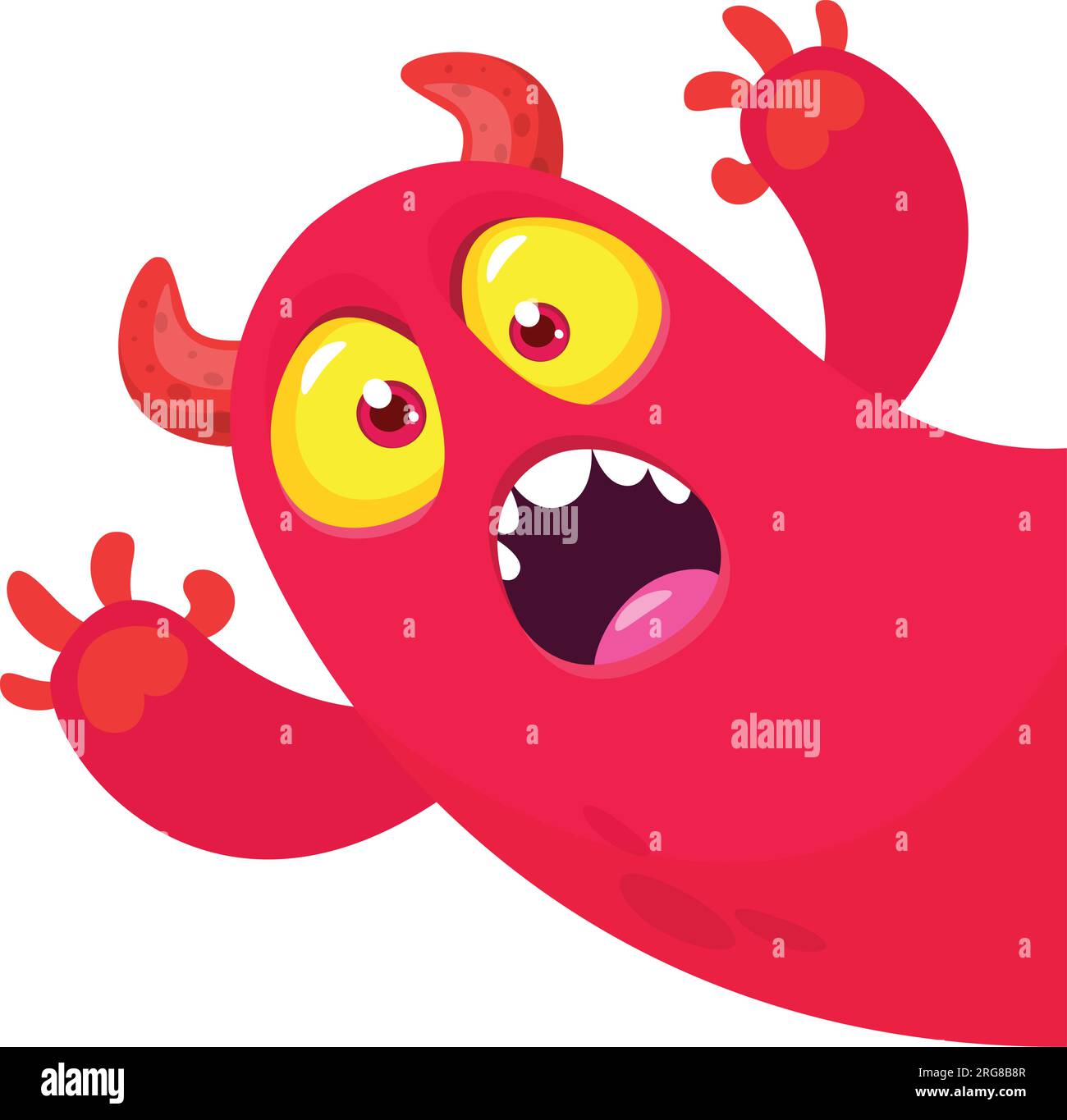 Funny cartoon monster design. Monster character vector illustration ...