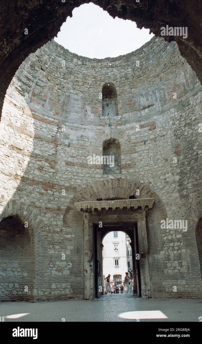 Historic view of Split monuments summer of 2005. Scanned analog photo ...