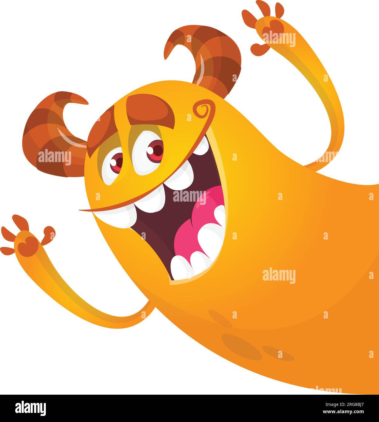Funny cartoon monster design. Monster character vector illustration ...