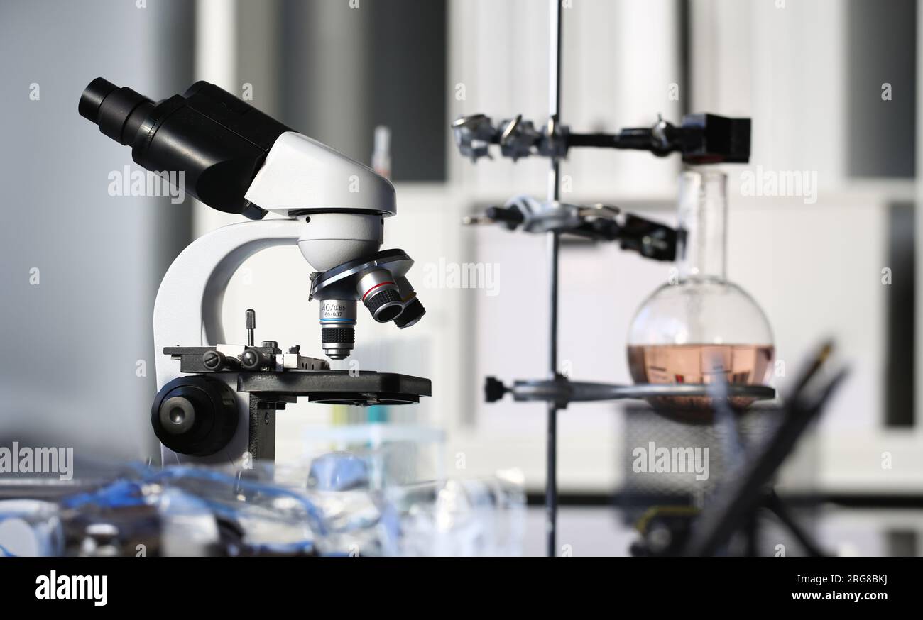 Head microscope on the background laboratory Stock Photo - Alamy