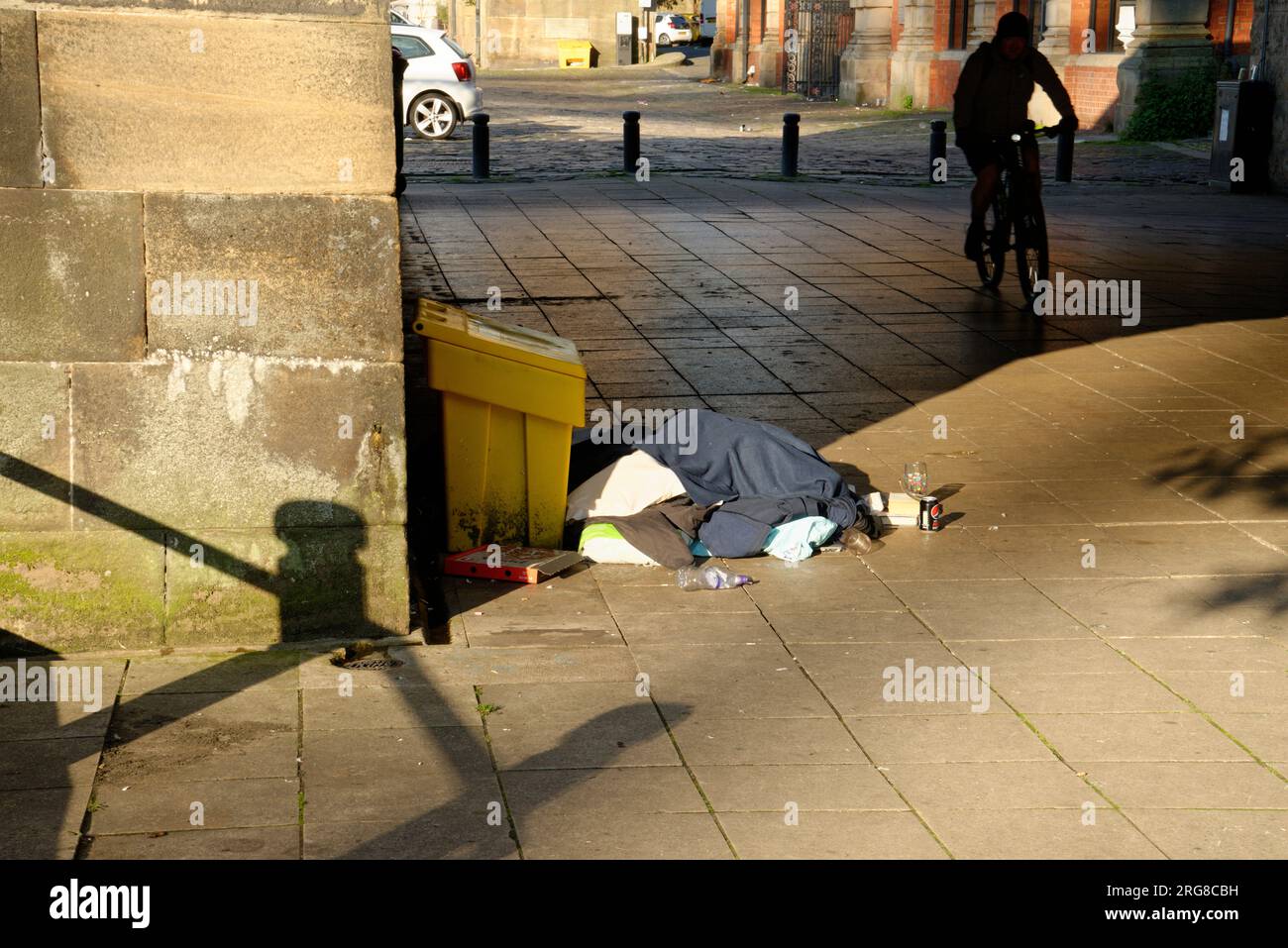 Sleeping rough. Homelessness. On the streets. The homeless Stock Photo ...