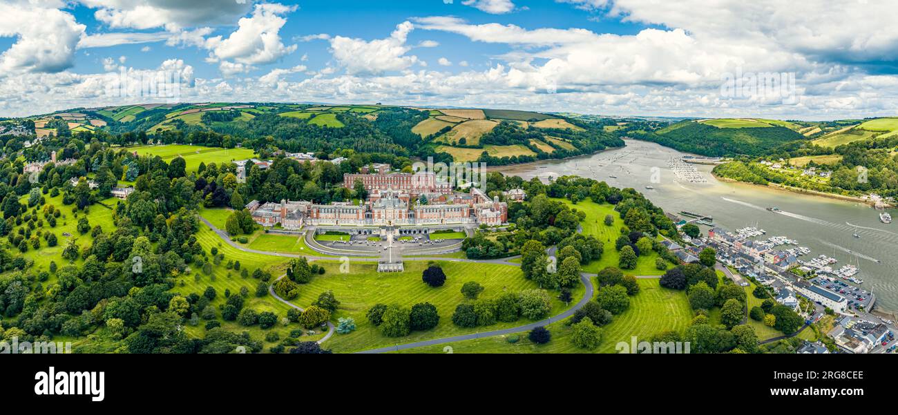 Britannia Royal Naval College from a drone, Dartmouth, Devon, England ...