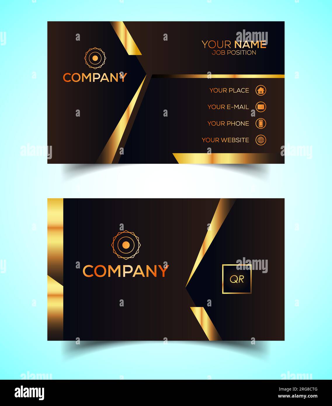Double-Sided Luxury, Modern and Elegant Business Card Design Template ...