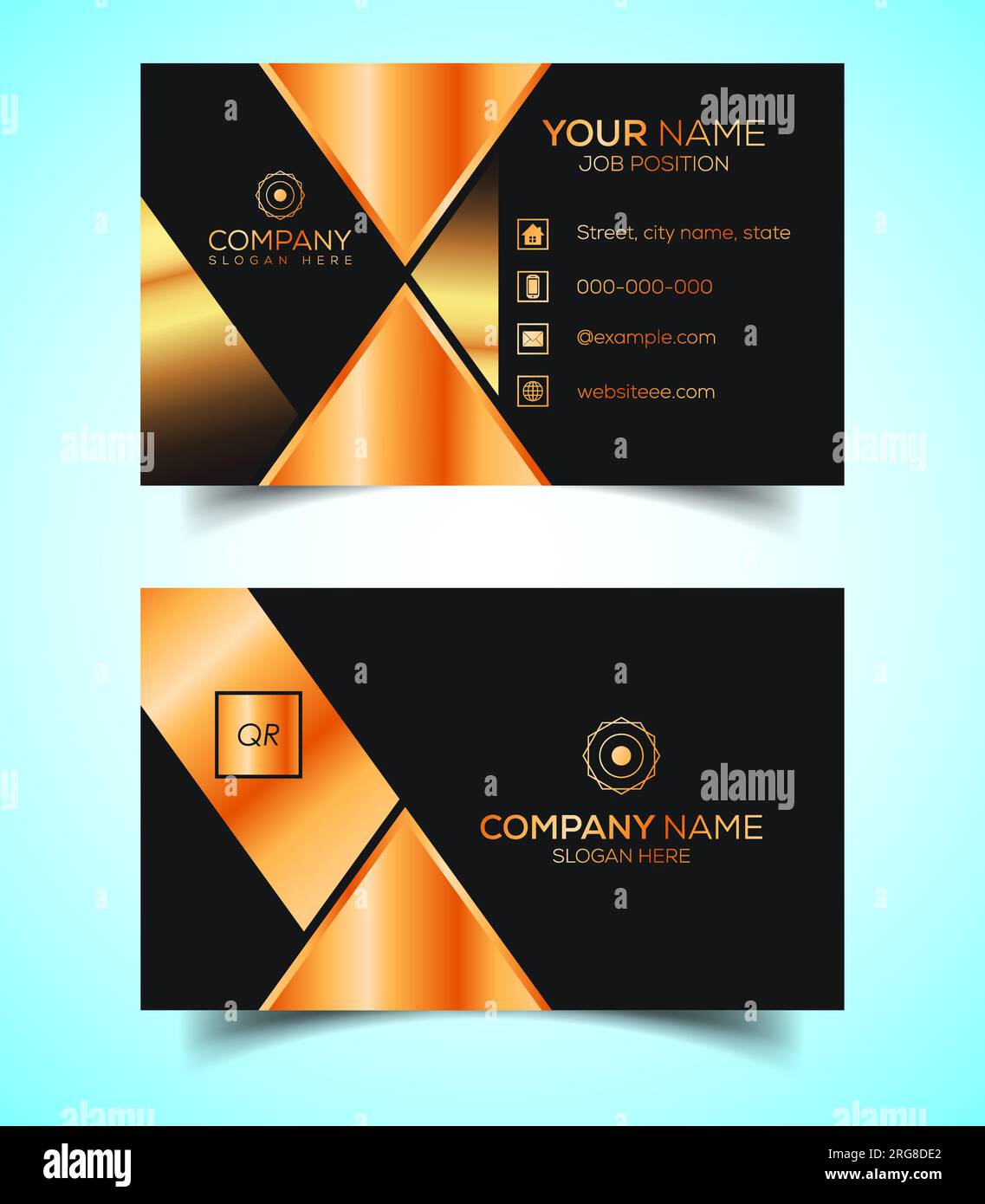 Double-Sided Luxury, Modern and Elegant Business Card Design Template ...