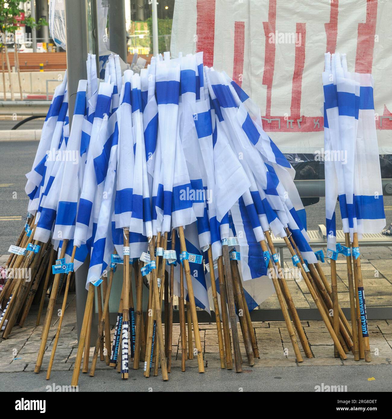 Week 30 of the anti dictatorship demonstrations Israeli flags are being ...