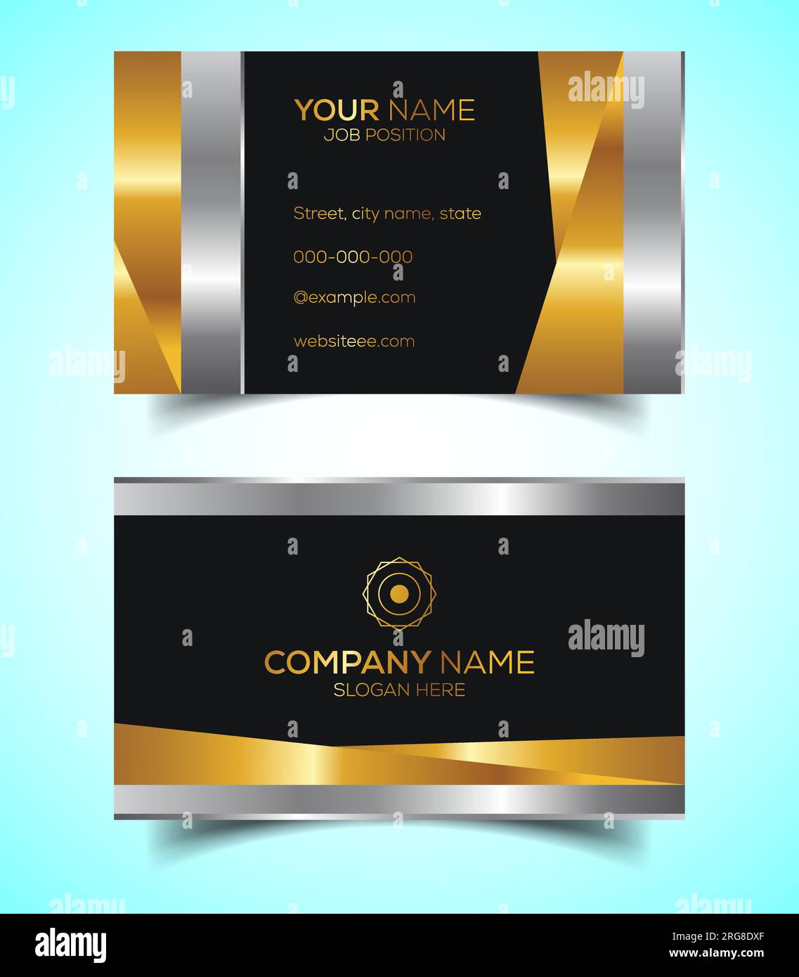 Double-Sided Luxury, Modern and Elegant Business Card Design Template ...