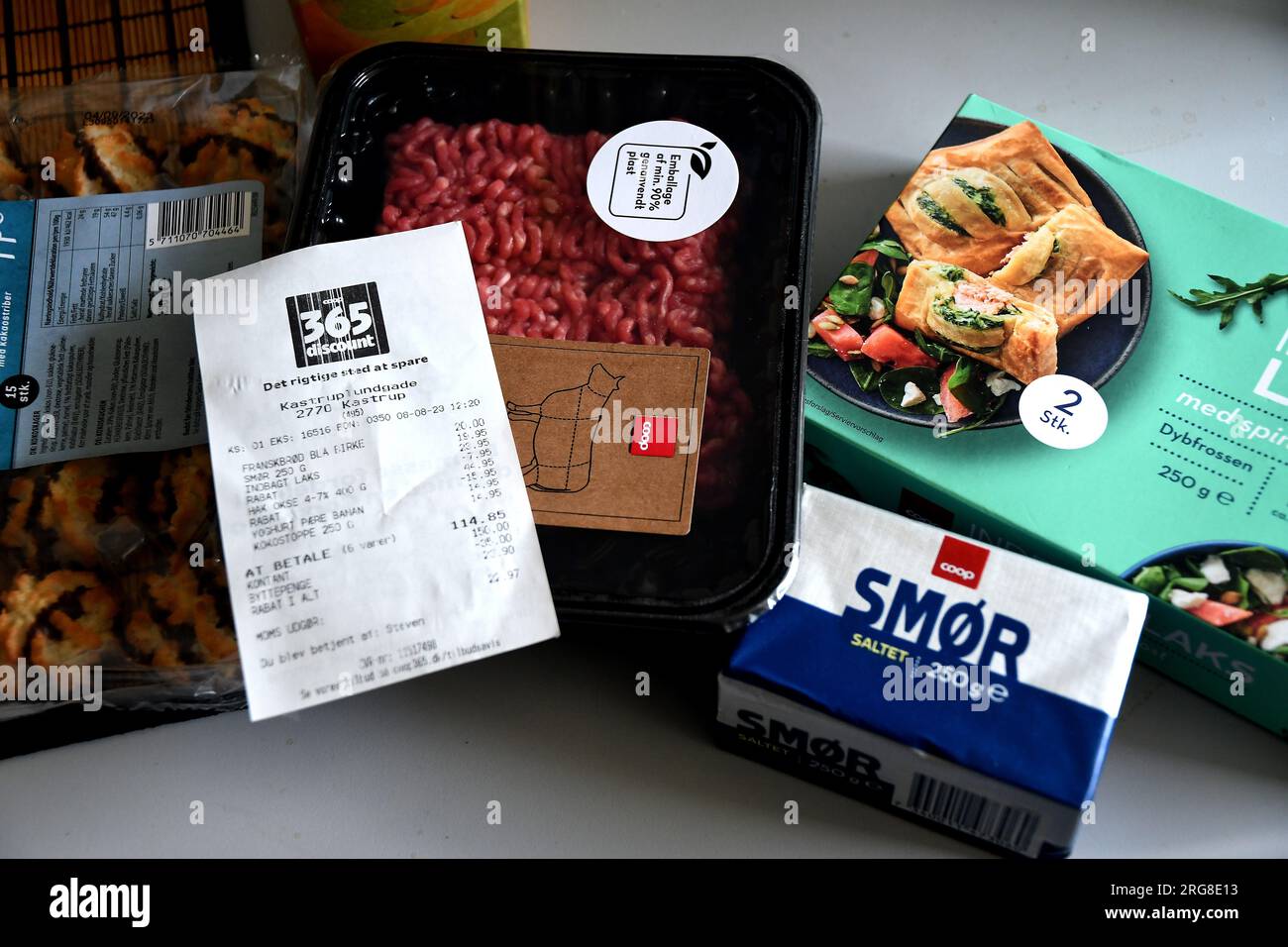 Kastrup/Copenhagen/Denmark/08 August 2023/.Grocerey AND ceipt from ...