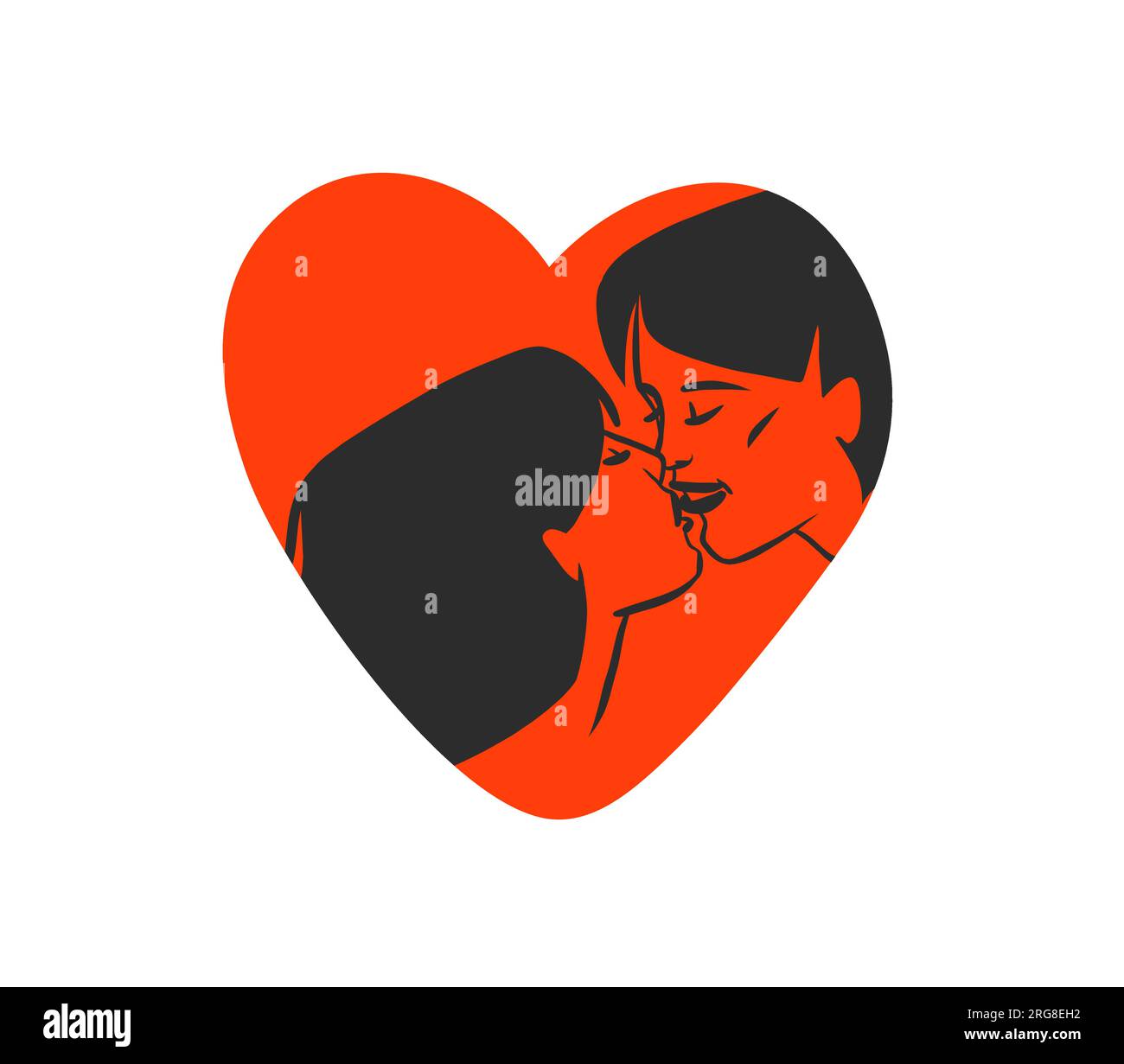 Hand drawn vector abstract graphic illustration Valentines day cards ...